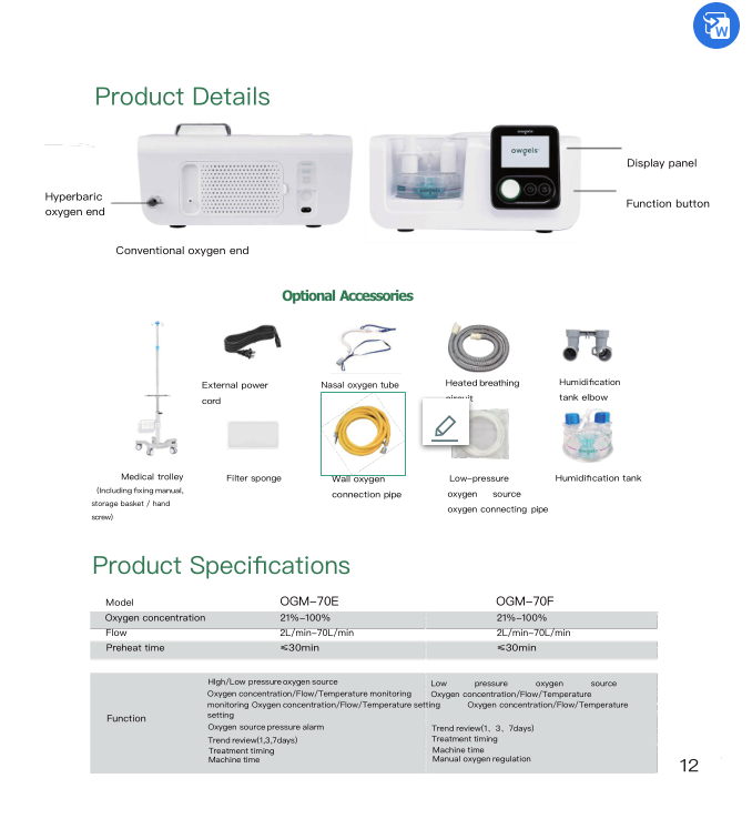 10L High Flow Oxygen Therapy Devices Automatic Regulation Nasal Cannula